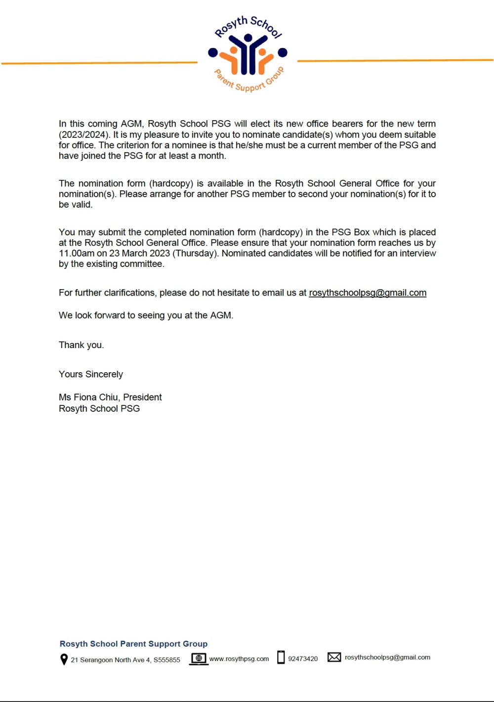 2023 AGM Invitation Letter – Rosyth PSG Official Homepage